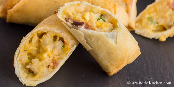 Loaded Baked Potato Spring Rolls - Art and the Kitchen
