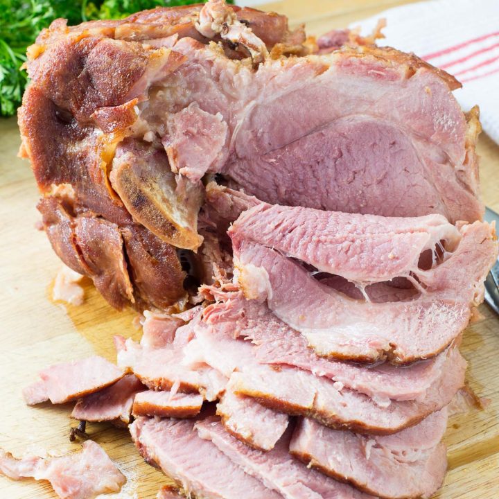 Slow Cooker Maple and Beer Braised Ham - Art and the Kitchen